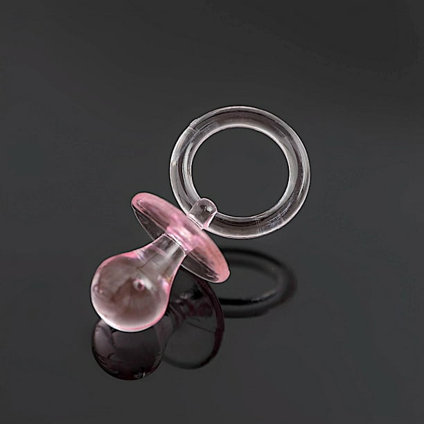 BalsaCircle 12 Pink Plastic Mini Baby Pacifiers Party Favors DIY Baby ...