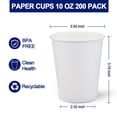 100 Count 5 oz Disposable Paper Cups Small Mouthwash Cups Mini White ...