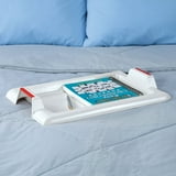 Large Food Serving Tray with Handles - White Plastic, Dishwasher Safe ...