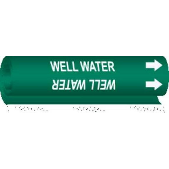 BRADY 5790-O Pipe Marker,Well Water,Gn,1/2 to1-3/8 In - Walmart.com