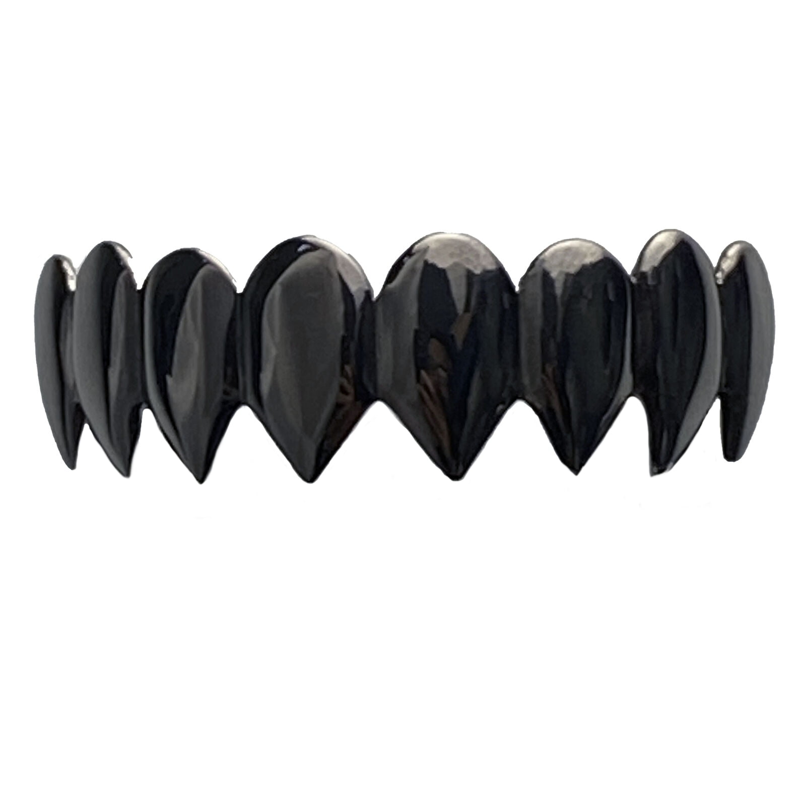 Black Shark Grillz Eight Top Teeth 8 Tooth Vampire Fangs Mouth Hip Hop ...