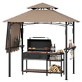 8x5 ft Heavy‑Duty Grill Gazebo, Double‑Tier BBQ Canopy with Adjustable ...