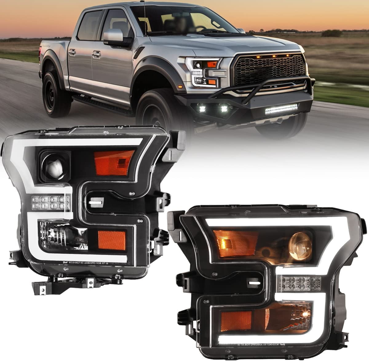 WINJET Headlights Assembly For 2015 2016 2017 Ford F-150,High Low Beam ...