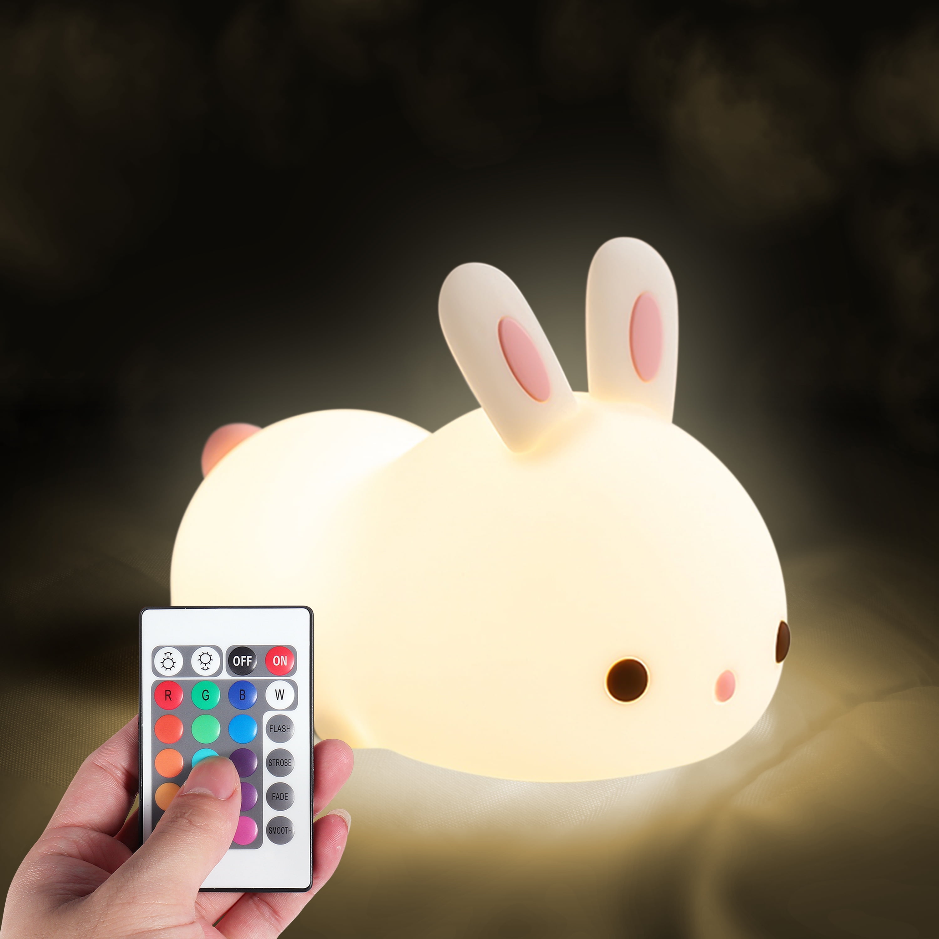 One Fire Kids Internal Bulb, Cute Bunny Gift, Silicone Nursery Night ...