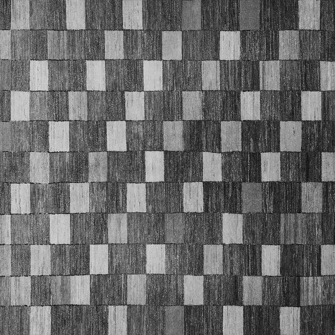 Ahgly Company Indoor Square Checkered Gray Modern Area Rugs, 7' Square ...