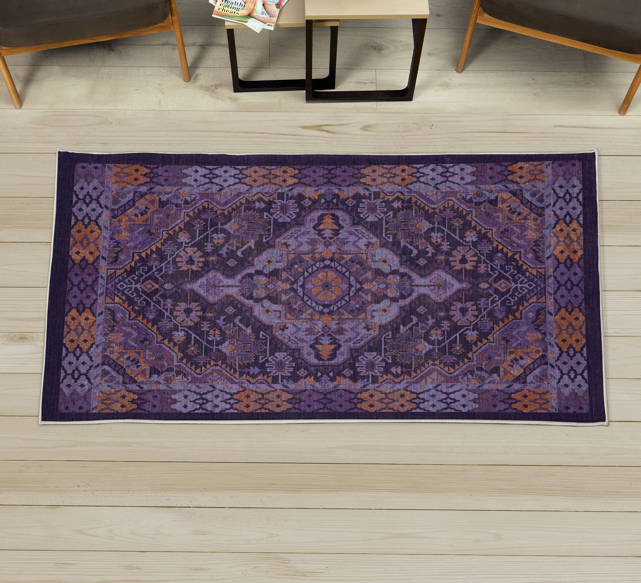 Ethnic Decorative Rug, Geometric Abstract Shapes from Past Art of ...