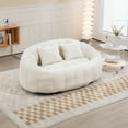 High Back Bean Bag Chair Couch, Giant Lazy Floor Loveseat Sofa with 2 ...