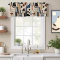 Abstract Motif Block Valances for Windows Vintage Minimalist Beige Blue ...