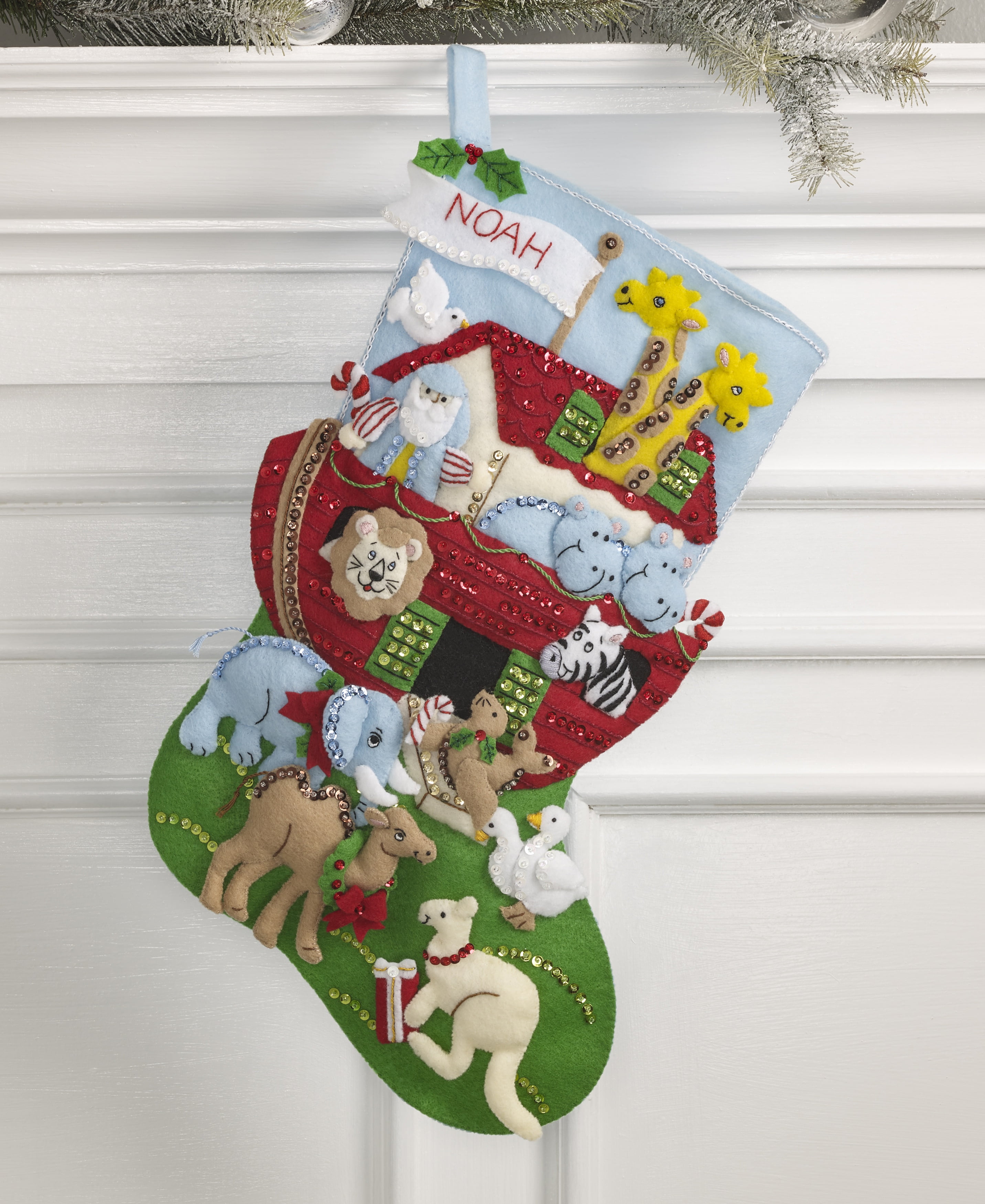 Bucilla Felt Stocking Applique Kit 18" Long-Noah's Ark - Walmart.com