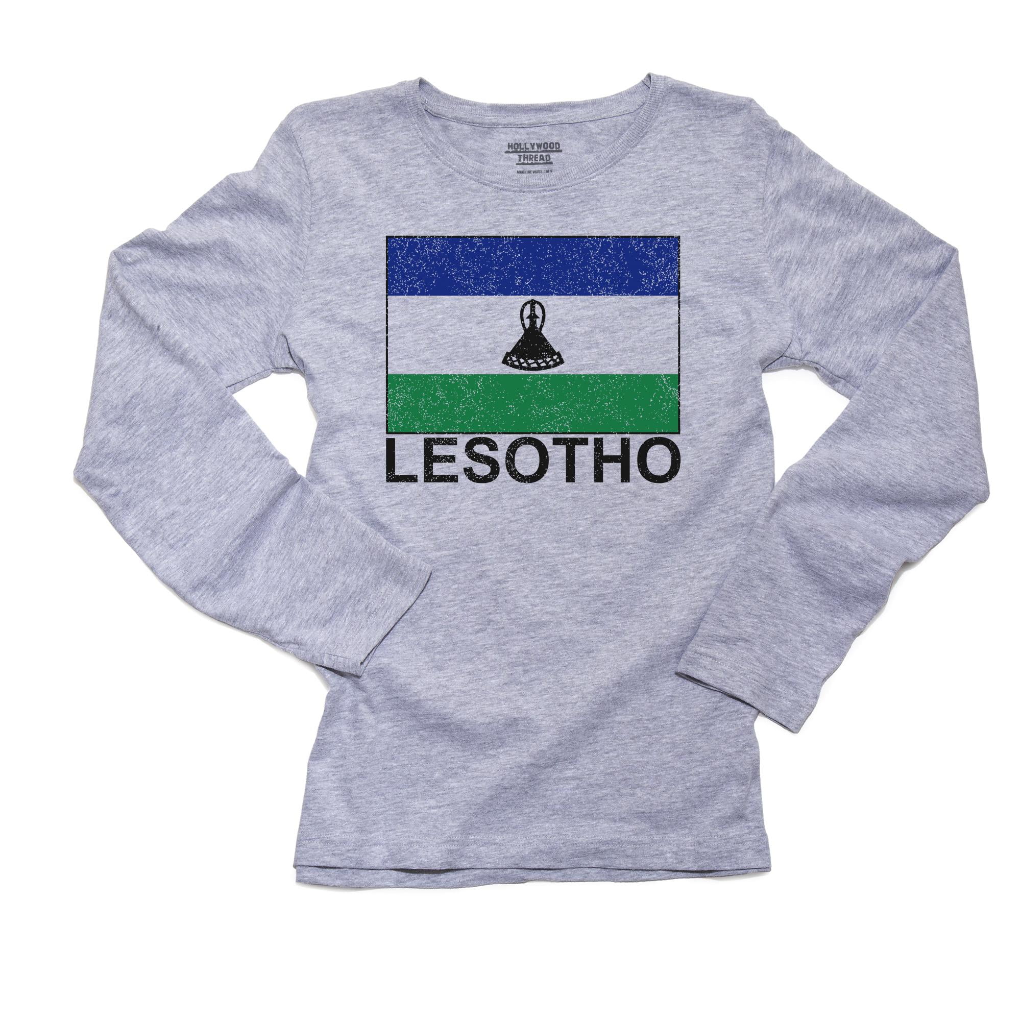 Lesotho Flag - Special Vintage Edition Women's Long Sleeve Grey T-Shirt ...