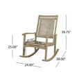 GDF Studio Dory Outdoor Rustic Wicker and Acacia Wood Rocking Chair ...