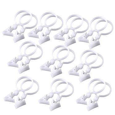 Frosted Clear Set of 12 Easy-to-Use Plastic Snap On Shower Curtain ...