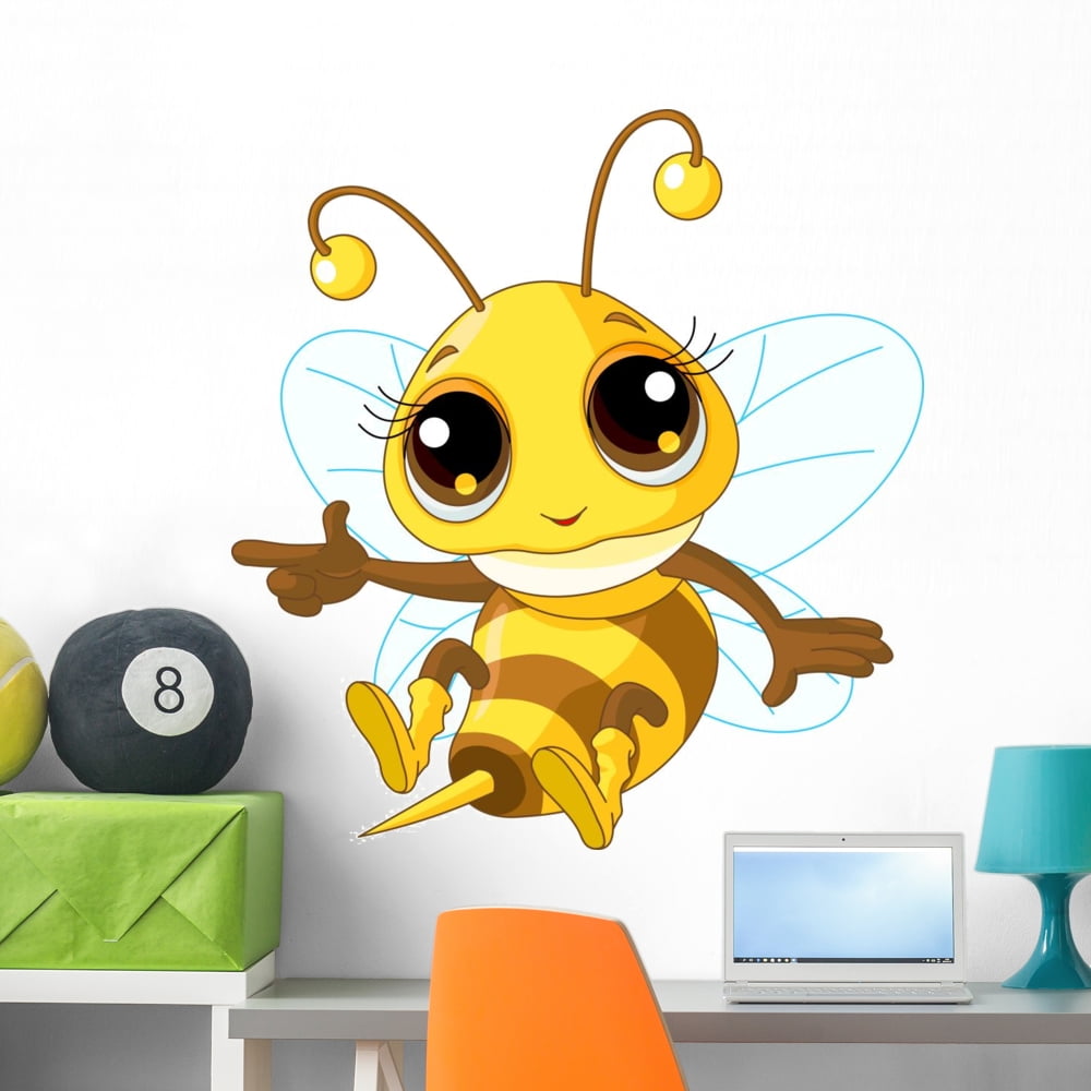 Cute Bee Showing Wall Decal by Wallmonkeys Peel and Stick Graphic (36 ...