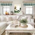 Bohemian Teal Valances for Windows, Brown Stripe Retro Wave Line ...