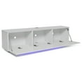 Hommpa Floating TV Stand, LED Lights, Wall Mounted Entertainment Center ...