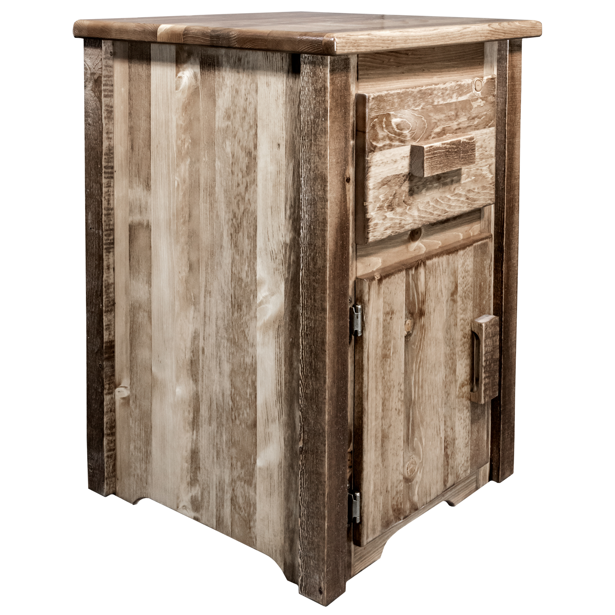 Homestead Collection End Table w/ Drawer & Door, Left Hinged, Stain ...