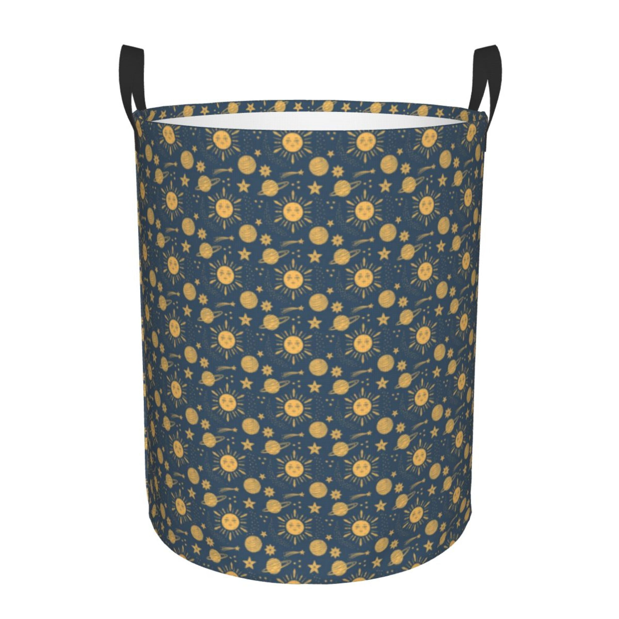 TEQUAN Waterproof Laundry Hampers, Cartoon Sun Stars Galaxy Pattern ...
