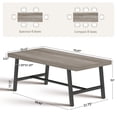 71" Large Dining Table for 8, 10, 12 People, Grey Farmhouse Dinner ...