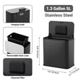 1.3 Gal Hanging Trash Can with Lid – Stainless Steel Small Kitchen Bin ...
