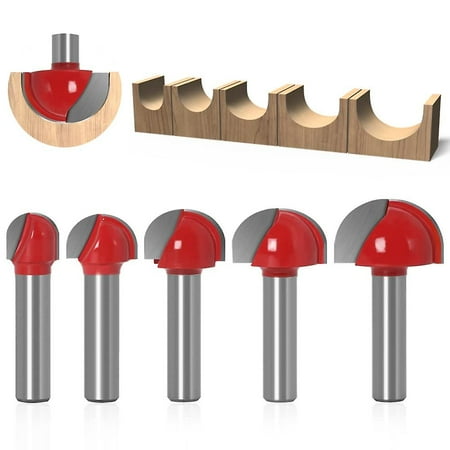FanShow Starlight-wood Round Bottom Cutter, 5pcs Router Bits 8mm Shank ...