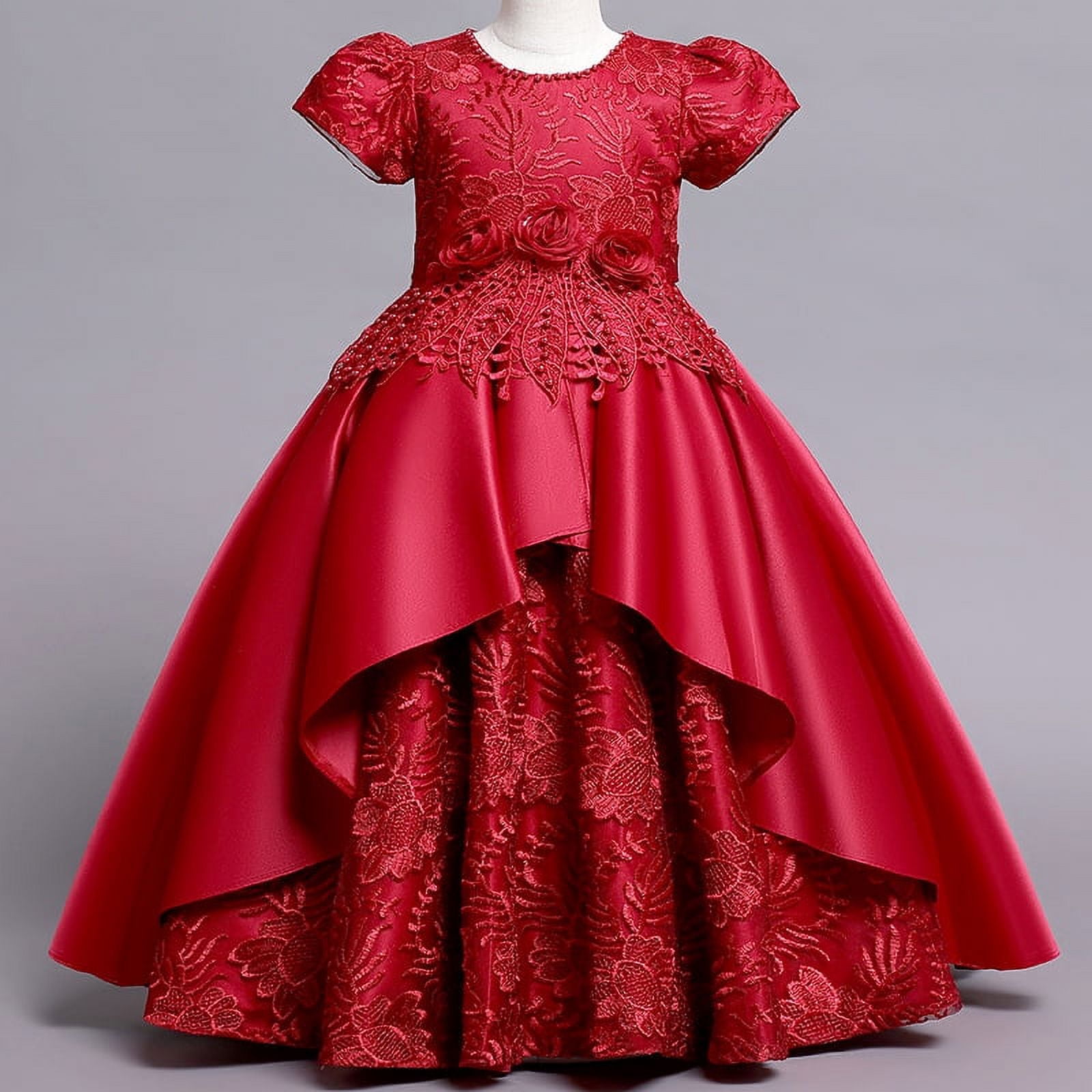 Vestido de una pieza para niña Vestido largo de princesa en raso con ...