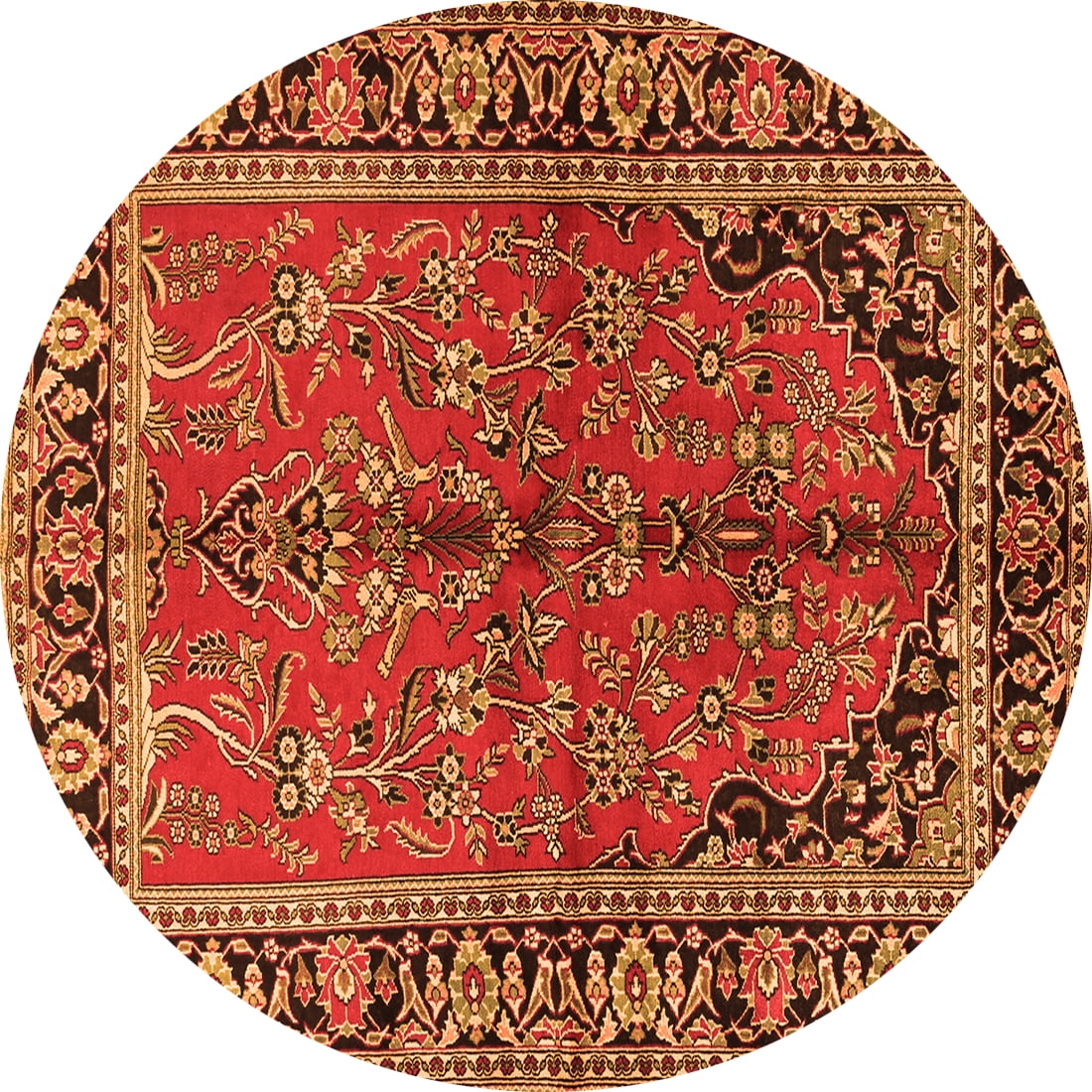 Ahgly Company Indoor Round Persian Orange Traditional Area Rugs, 8 ...