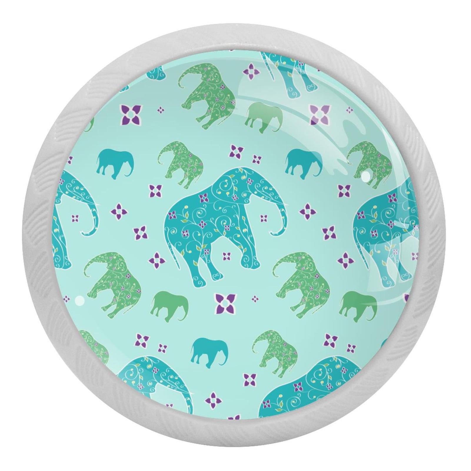 4PCS Round Elephant Cabinet Fluorescence Knob Glowing in the Dark ...