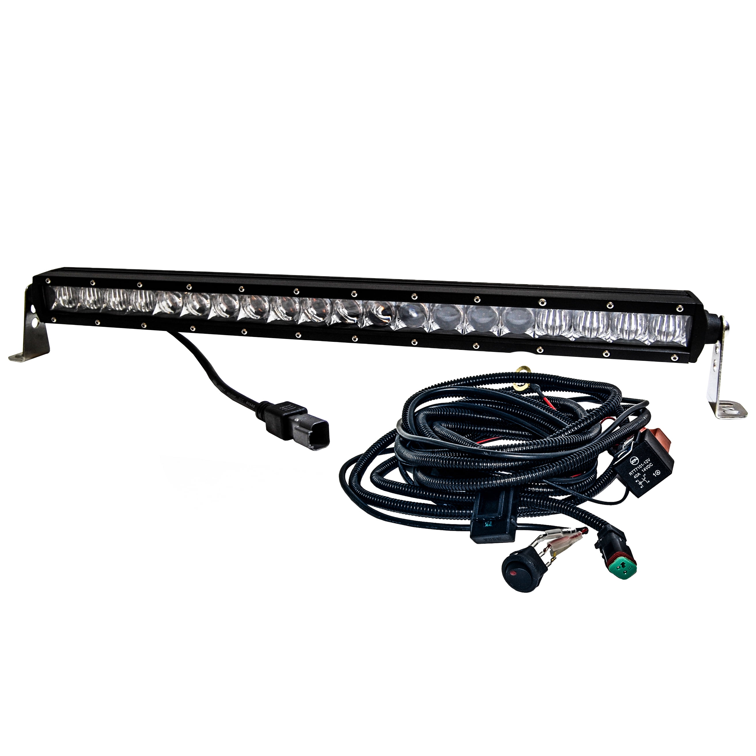 OZ-USA® 20 inch Single Row LED Light Bar 4D Reflectors Spot Flood Combo ...