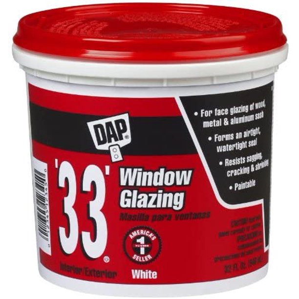 DAP ''33'' Window Glazing 12122 Qt White - Walmart.com