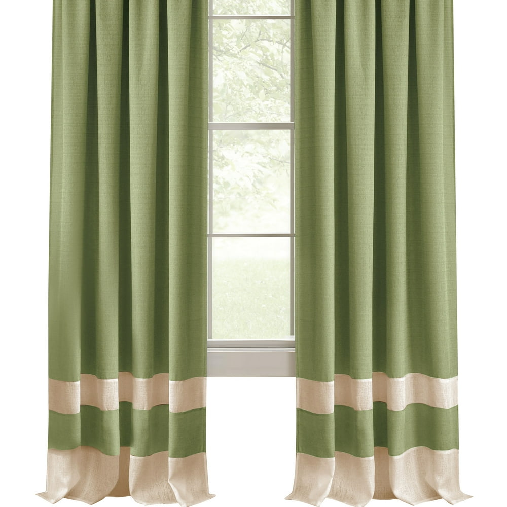 Collections Etc Darcy Two-Tone Curtain Panel Green 52"x84", Green, 52 ...