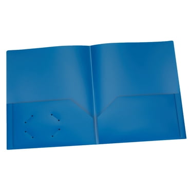 School Smart 2 Pocket Folder with Fasteners, Light Blue, Pack of 25 ...