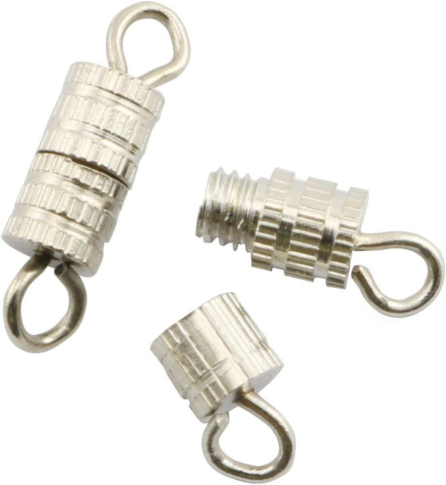 Barrel Screw Clasps 50PCS Silver Screw Barrel Jewelry Necklace Bracelet Clasps Connectors 4x13 ...