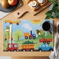 Cartoon Transportation Cotton Linen Placemats Set of 6, Helicopter Car ...