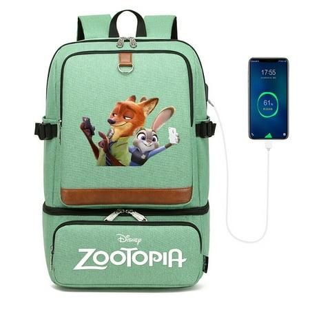 Disney Zootopia Backpacks Laptop Backpack Insulated Compartment USB ...