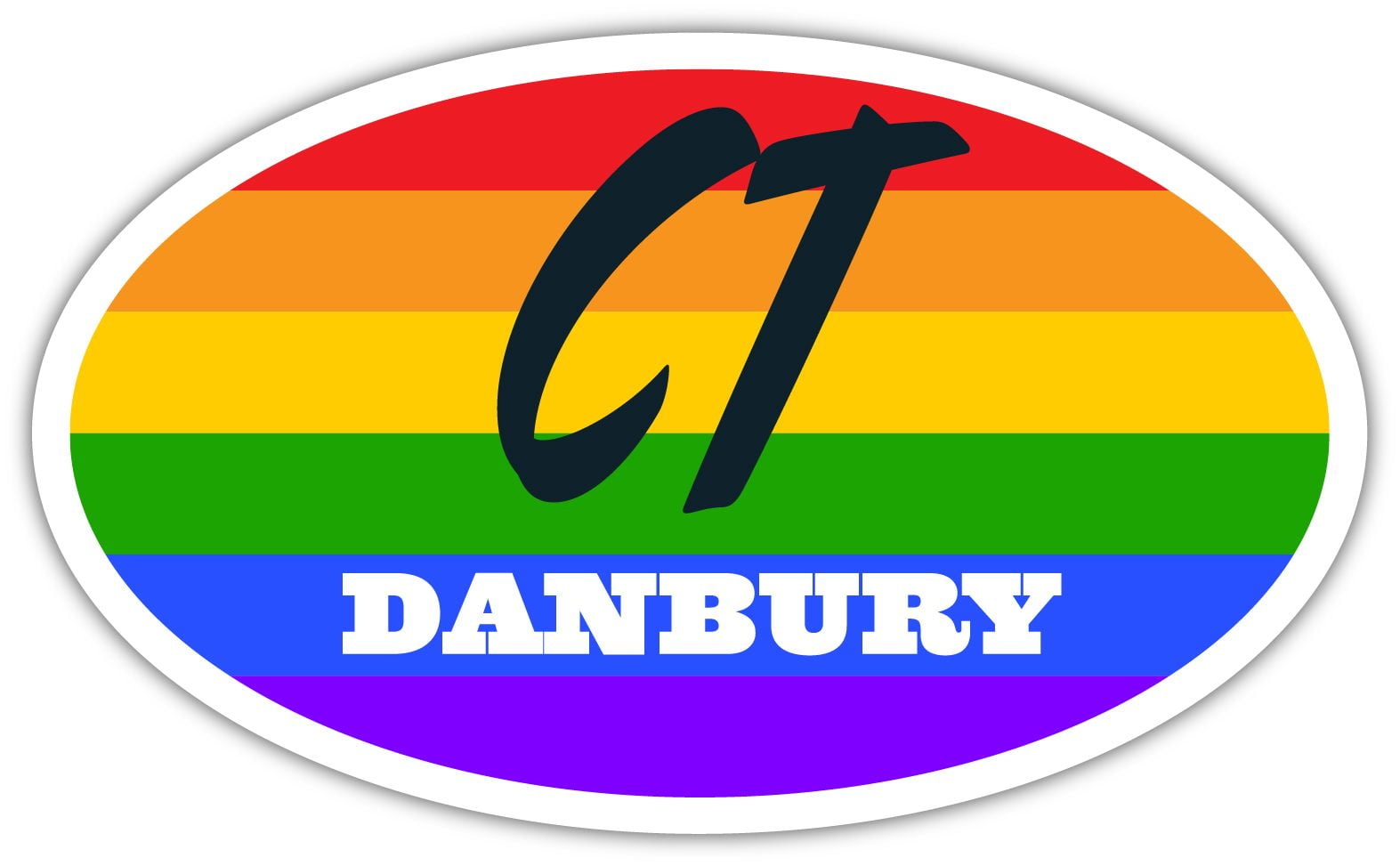 Danbury CT Connecticut Fairfield County Rainbow Pride Flag 6 Stripes ...