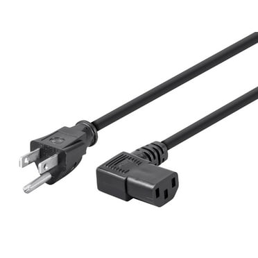 Monoprice 3-Prong Power Cord - 6 Feet - Black | NEMA 5-15P to IEC 60320 C13, 18AWG, 10A, 125V ...