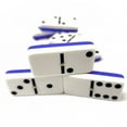 Marion & Co. Domino Double Six Blue & White Two Tone Jumbo Tournament ...