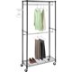 Whitmor Double Rod Rolling Garment Rack, Metal, Black and Chrome ...