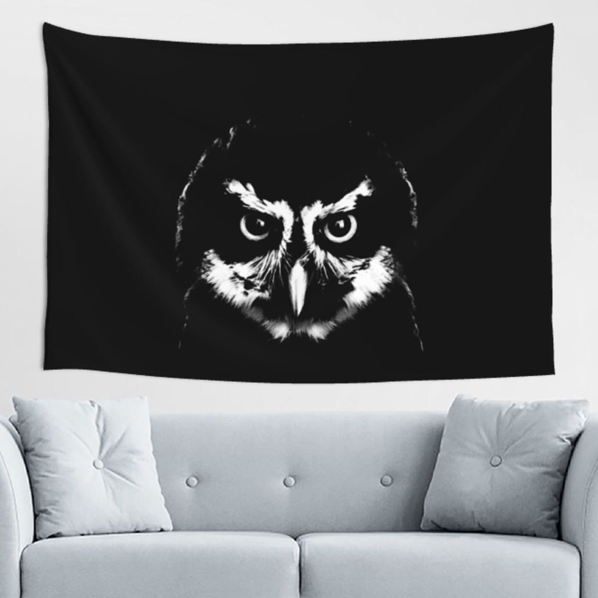 Black Owl Bird Animal Tapestry, Cartoon Wall Hanging Tapestries Dorm ...
