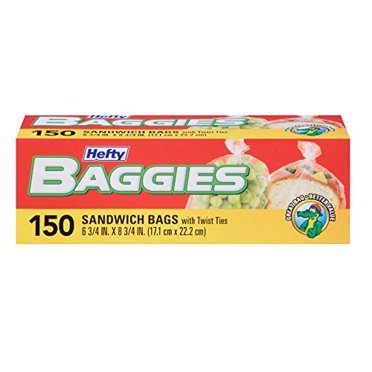 Hefty Baggies Plastic Food Storage and Sandwich Bags, Snack Size with ...