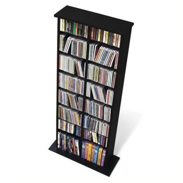 Pemberly Row 53" 2-Sided CD DVD Media Spinning Storage Tower in Black ...