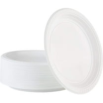 PLASTICPRO Disposable Round Plastic Plates for Large Parties ...