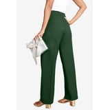 Roaman's Women's Plus Size Tall Plus Size Wide Leg Bend Over Pant ...