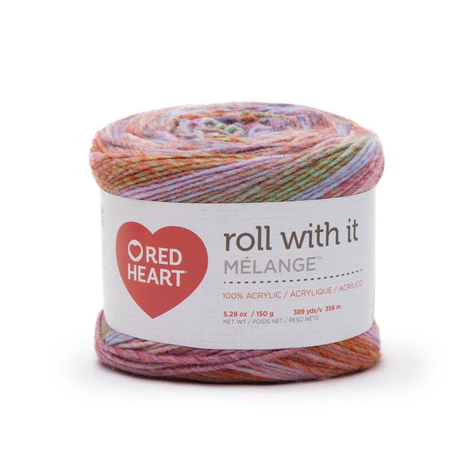 Red Heart® Roll with it melange™ #4 Worsted (Medium) Acrylic Yarn, 5 ...
