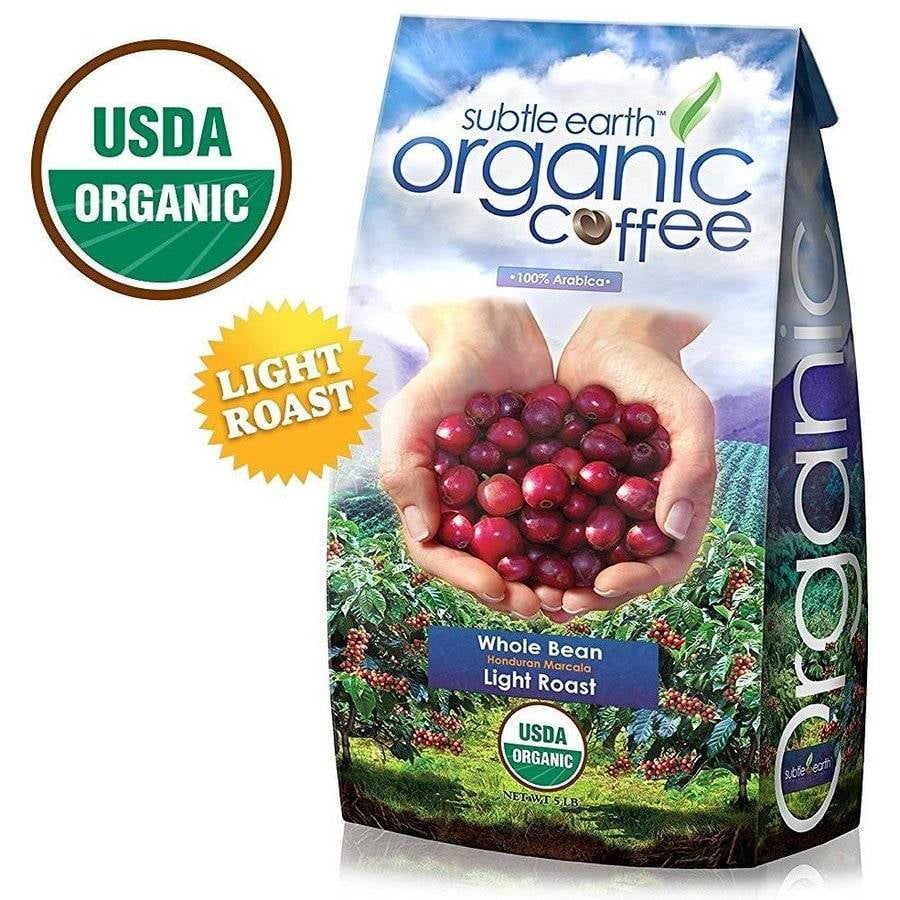 Subtle Earth Organic Light Roast Whole Bean Coffee 5LB - Walmart.com