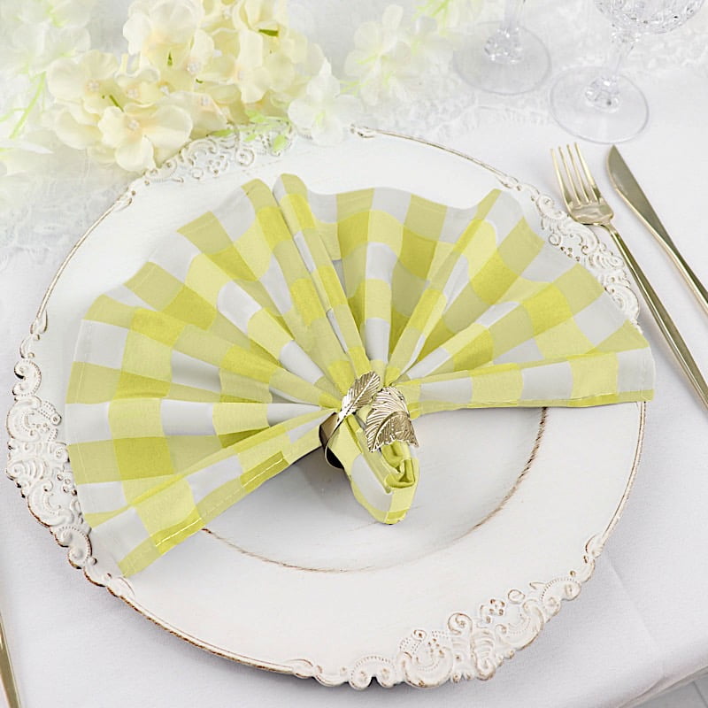 BalsaCircle 5 Pieces 15" x 15" Yellow White Gingham Checkered Table ...