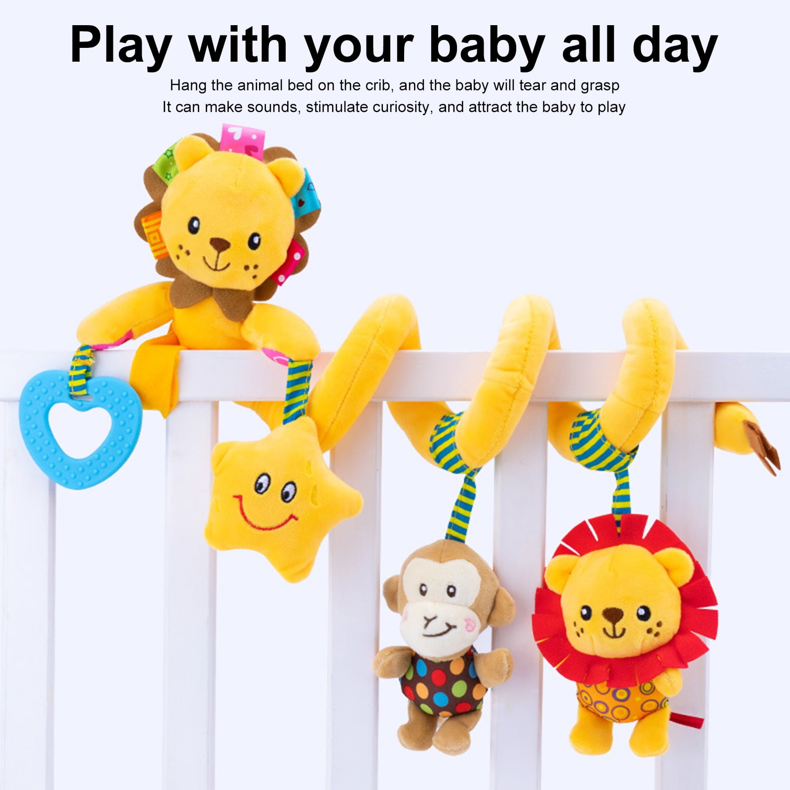 Waroomhouse Baby Rattle with Sounds Built-in Music Box Crib Ring ...