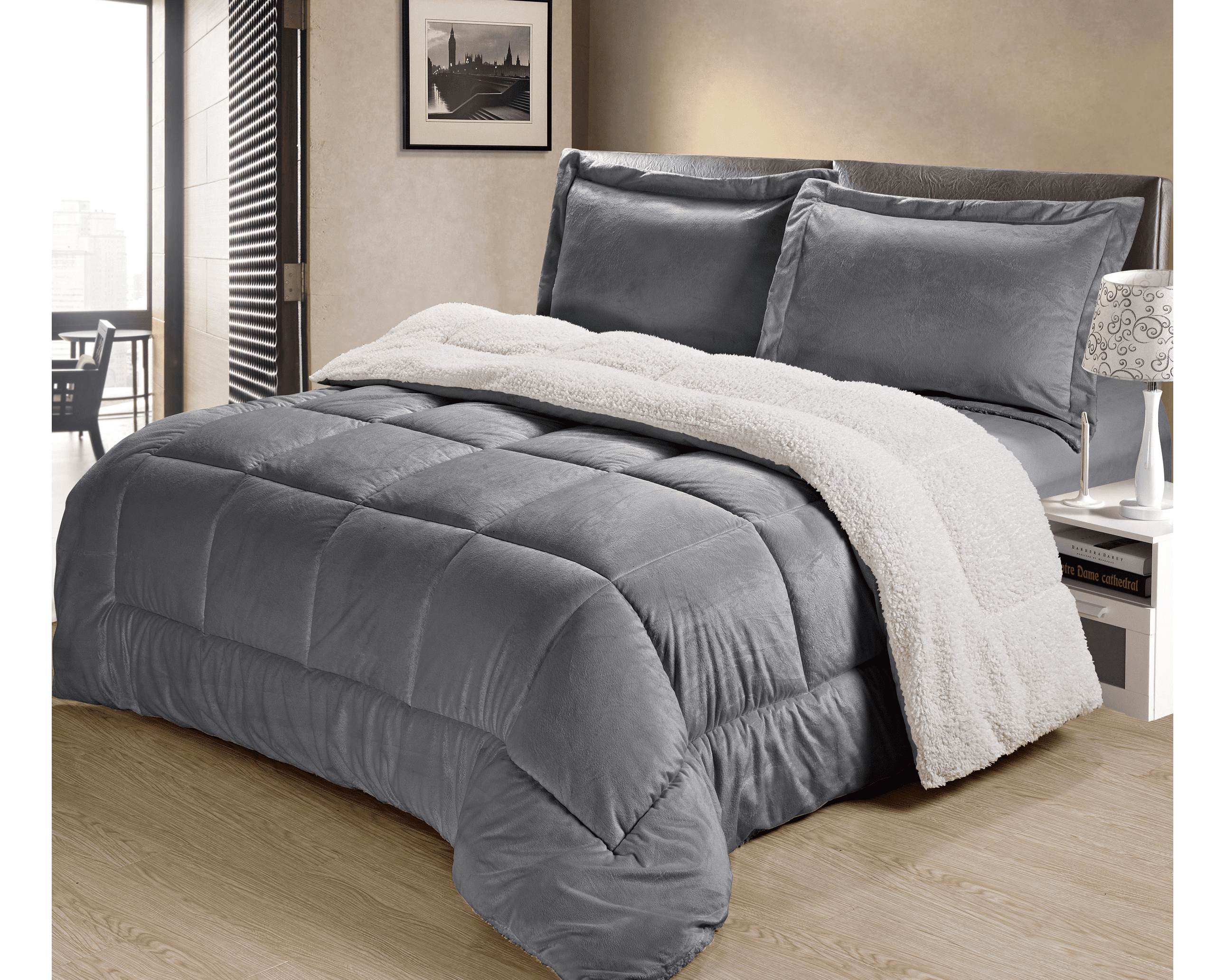Ultra-Plush Sherpa Comforter & Shams - Walmart.com