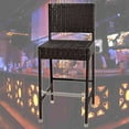 Sunny Dark Coffee Wicker Barstool Indoor Outdoor Patio Furniture All ...