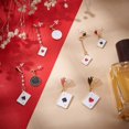 4 Pairs 4 Styles Creative Poker Ace Alloy Enamel Dangle Earrings for ...